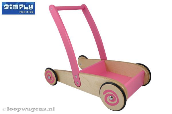 Woodtoys Retro roze | Loopwagens.nl